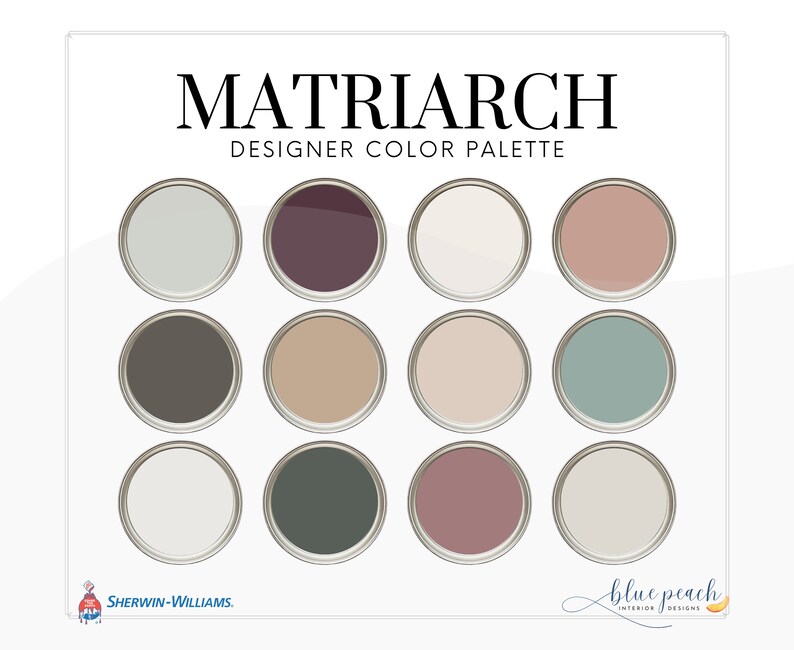 Matriarch Interior Design Color Palette With Hex Codes for - Etsy