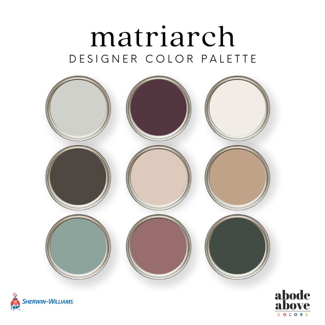 Matriarch Interior Design Color Palette With Hex Codes for Procreate ...