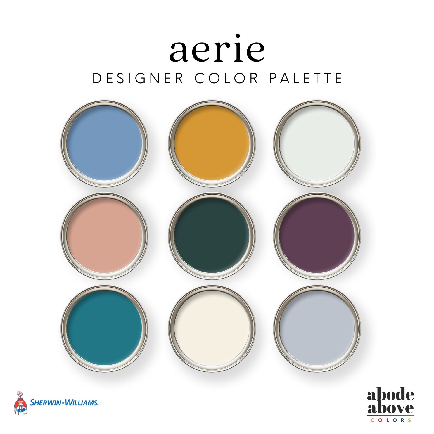 Aerie - Home Color Palette | Sherwin Williams Whole House Color Scheme ...