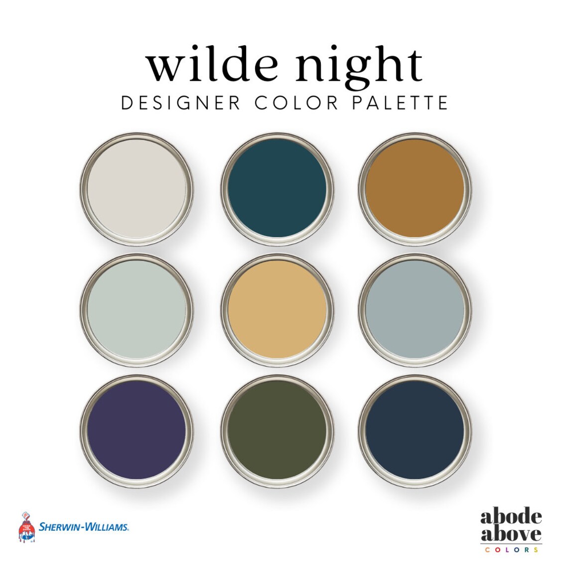 Wilde Night Interior Design Color Palette With Hex Codes for Procreate ...