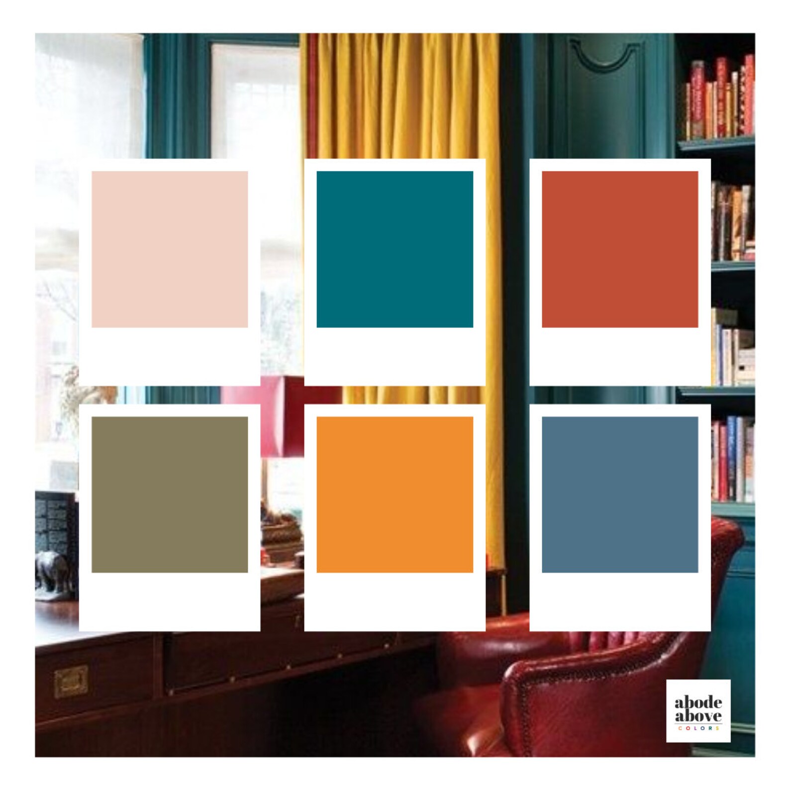 Risa Interior Design Color Palette With Hex Codes for Procreate Orange ...