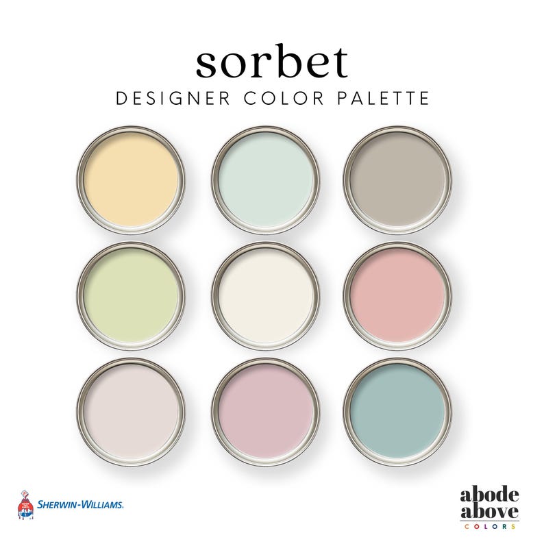 Sorbet - Home Color Palette | Sherwin Williams Whole House Color Scheme ...