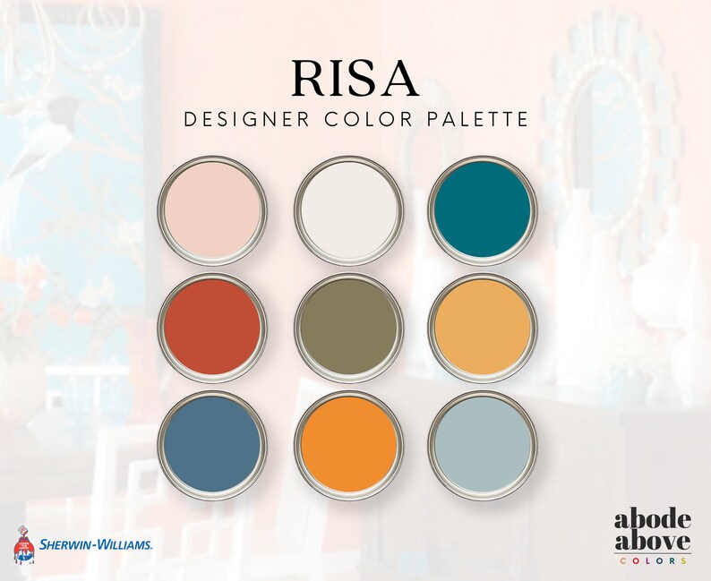 Risa Interior Design Color Palette With Hex Codes for - Etsy