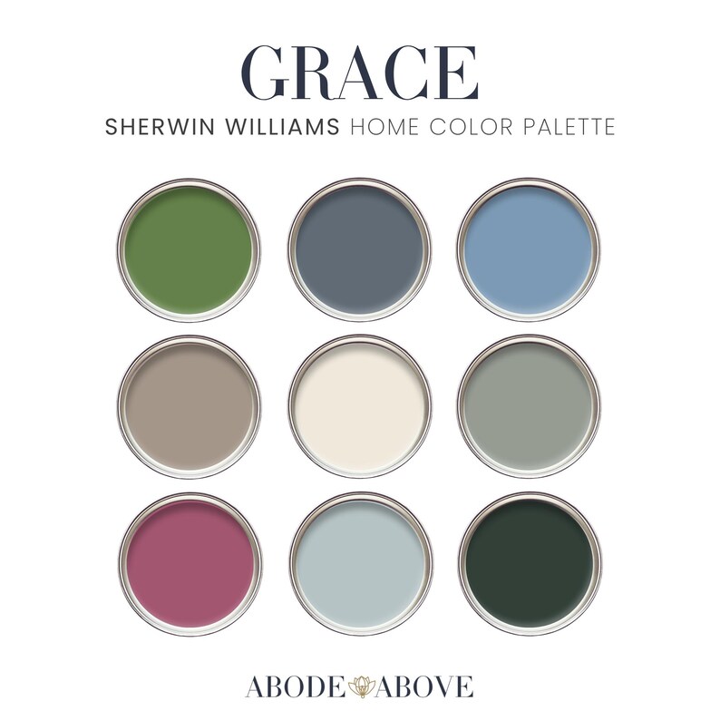 Grace Home Color Palette | Eclectic Transitional Paint Scheme (digital ...