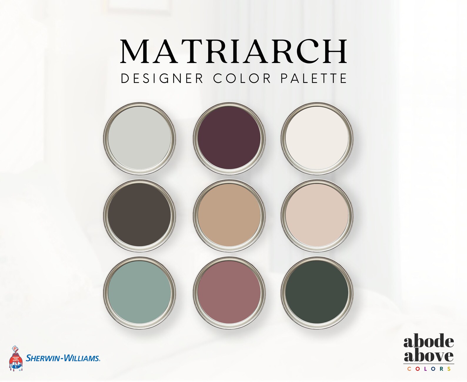 Matriarch Interior Design Color Palette With Hex Codes for - Etsy