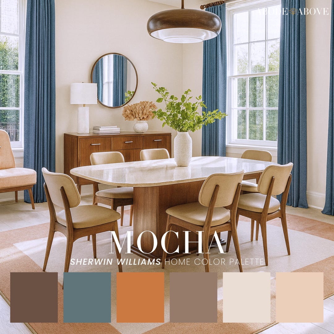 Mocha Sherwin Williams Home Color Palette | Warm Bohemian Eclectic ...
