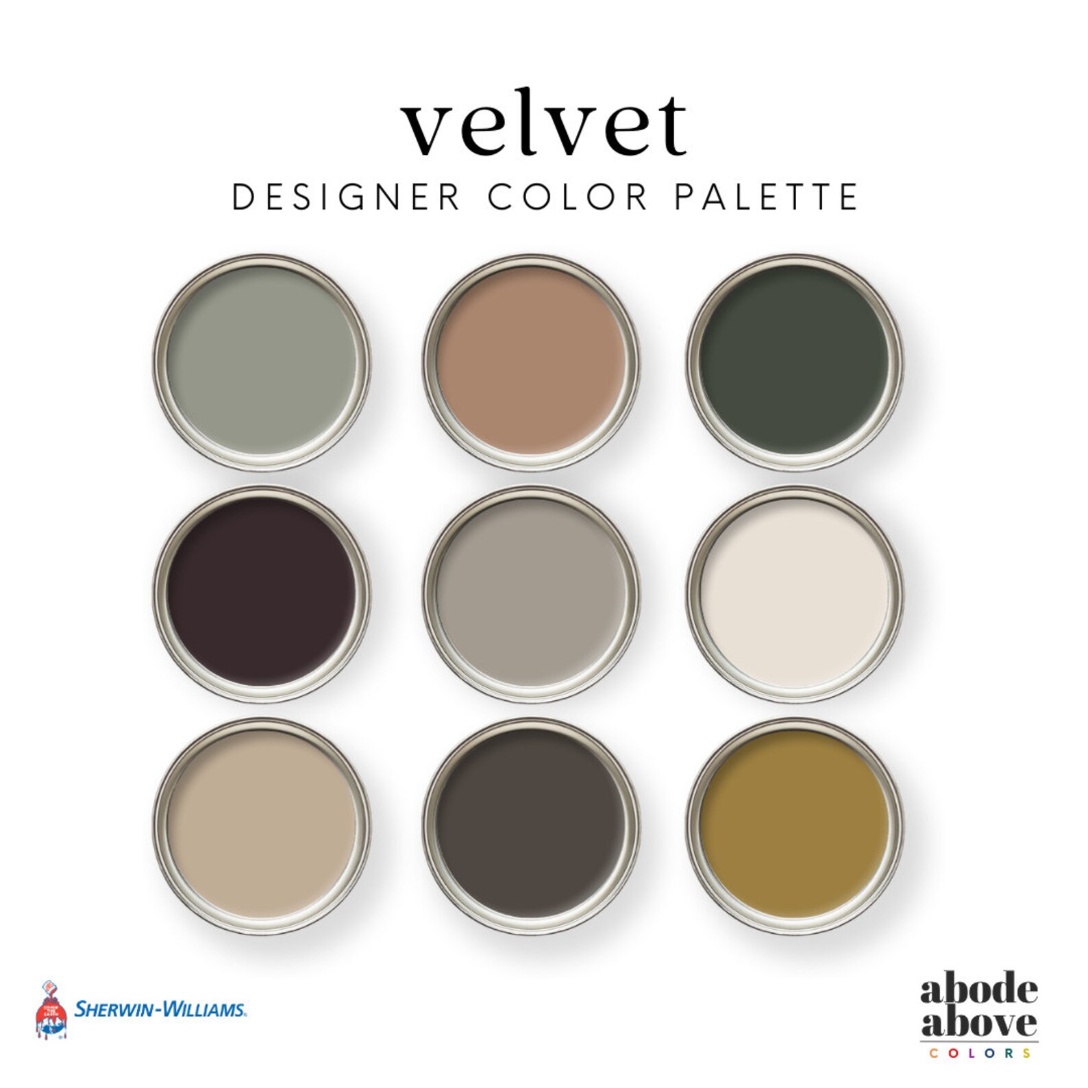 Velvet - Home Color Palette | Sherwin Williams Whole House Color Scheme ...