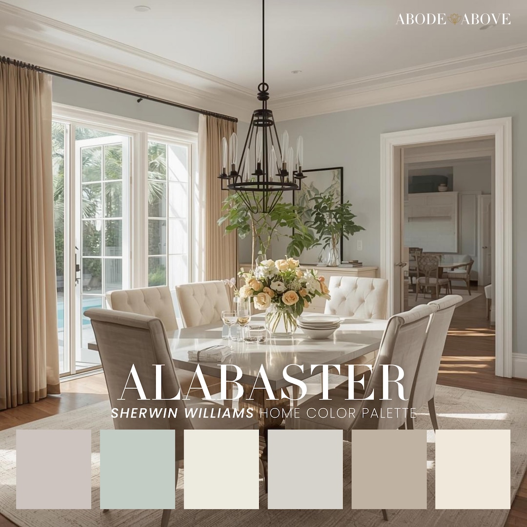 Neutral Paint Color Scheme, Sherwin Williams Alabaster Palette ...