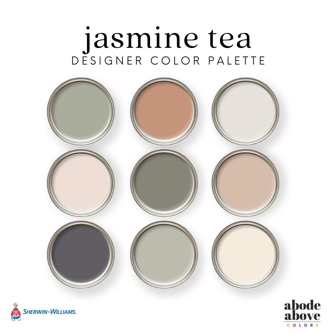 Jasmine Tea - Home Color Palette | Sherwin Williams Whole House Color ...