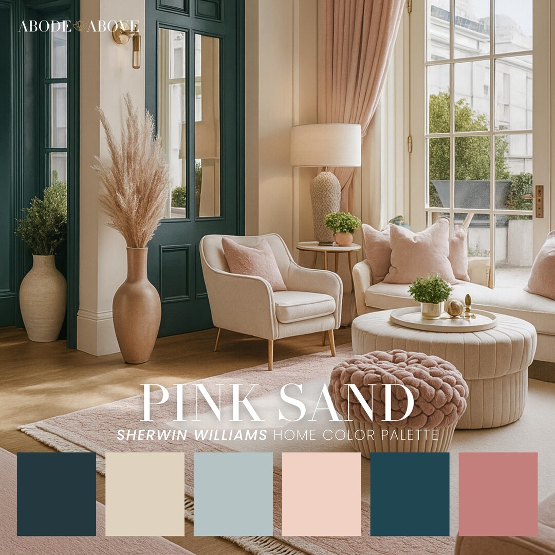 Pink Sand Sherwin Williams Color Palette | Eclectic Modern Paint Scheme ...