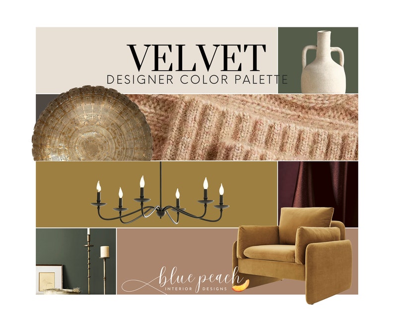 Velvet Designer Color Palette Color Palette With Hex Codes - Etsy