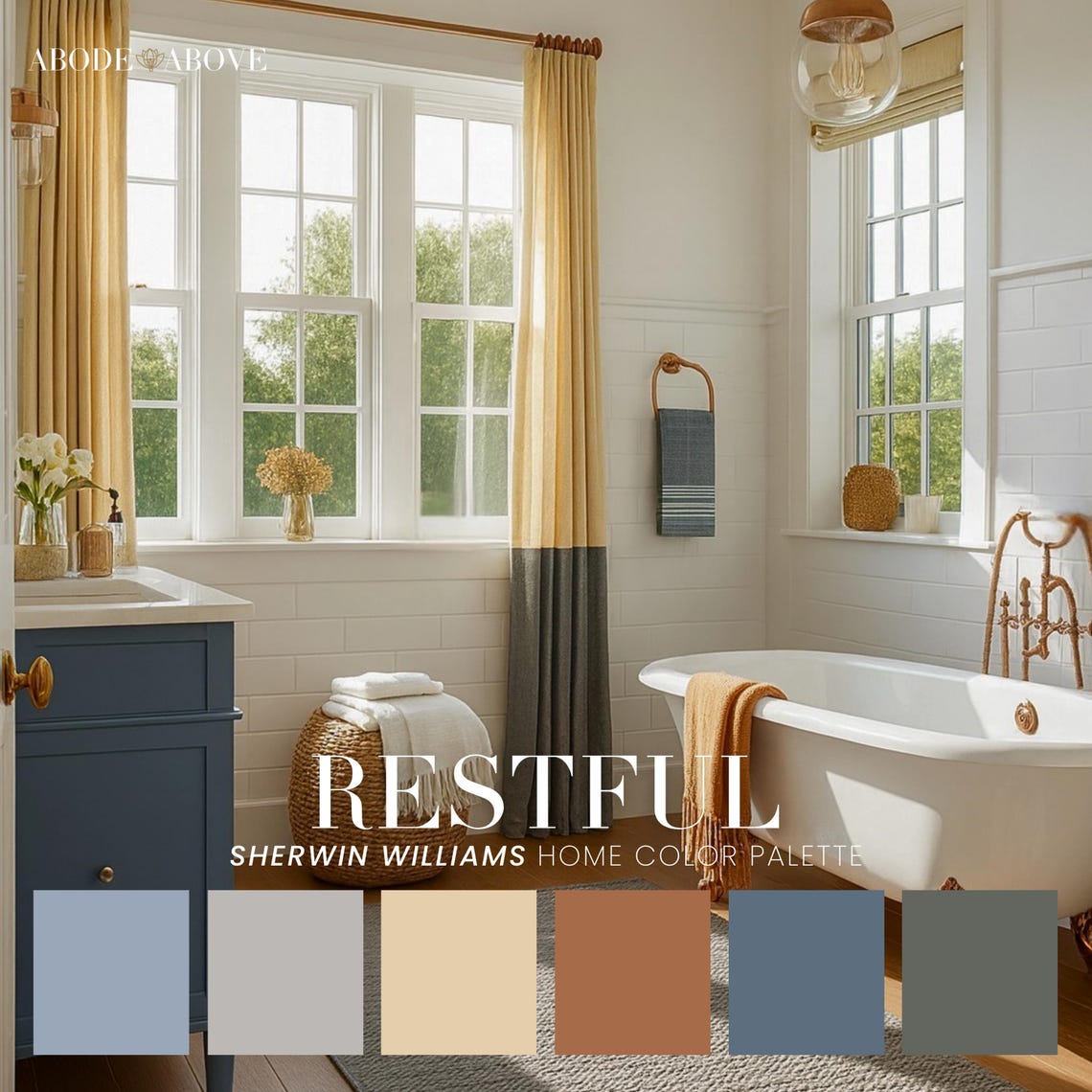 Restful Home Color Palette – Sherwin Williams Paint Scheme (digital ...