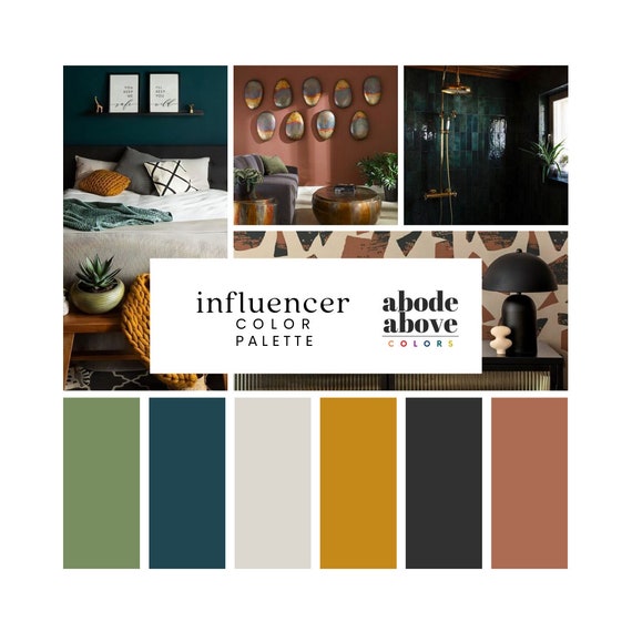 Influencer Home Color Palette Sherwin Williams 2024 Whole House Color Scheme Interior Paint Swatches Black Green Red Teal Gold Etsy Ireland