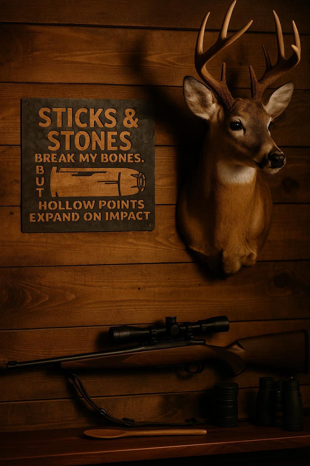 Sticks and Stones Bullet Metal Sign - Etsy