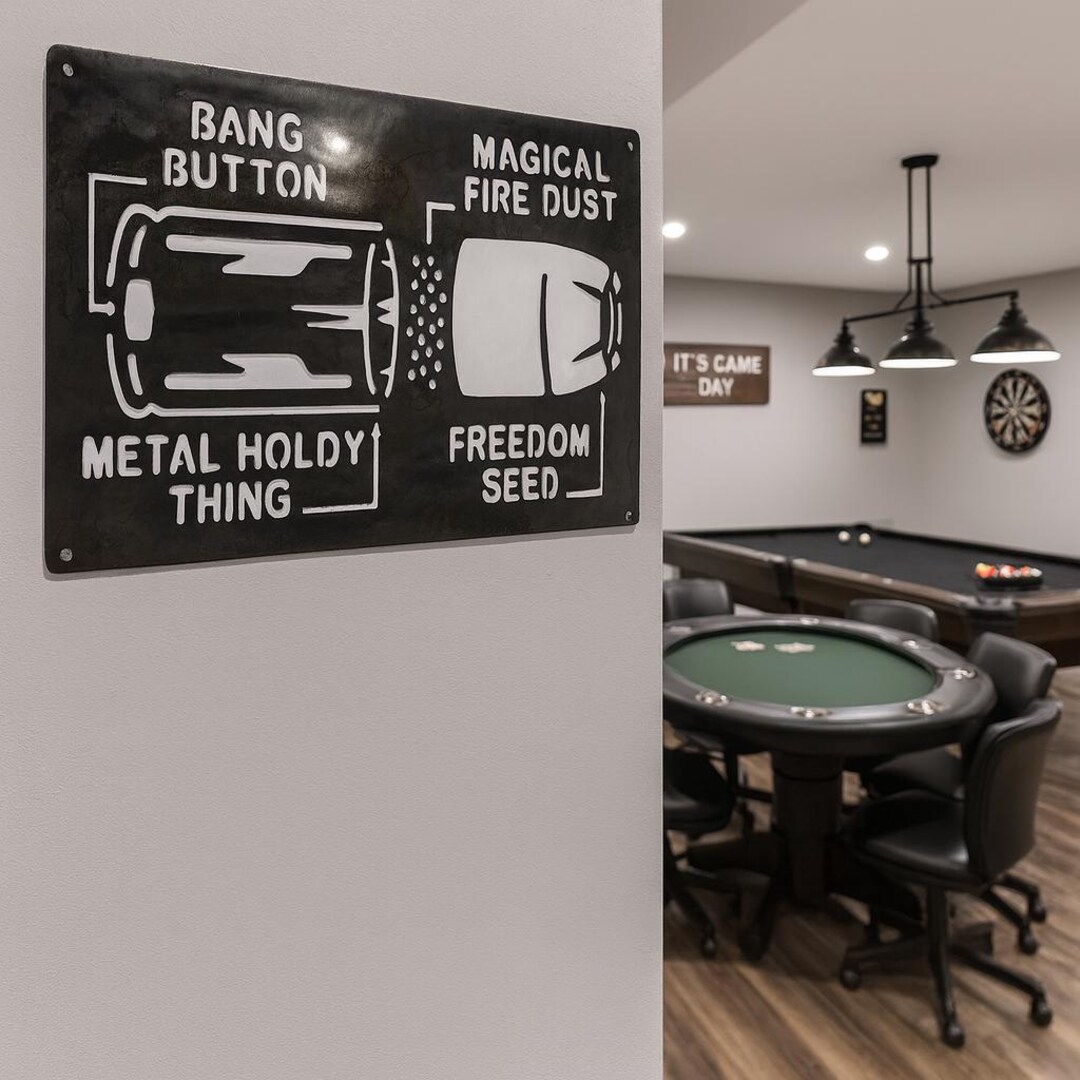Metal Bullet Sign – Funny Gun Room Wall Art for Man Cave, Garage or ...