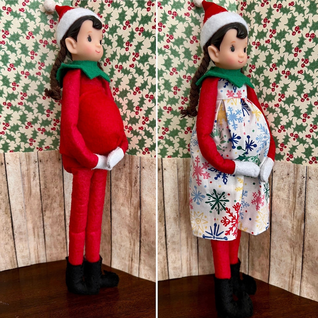 Pregnant Christmas Elf Dress Belly & Baby Maternity Elf - Etsy