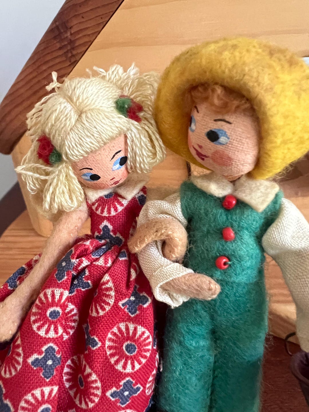 Vintage BAPS Felt Dolls – Jack and Jill Fairytale Set, Handmade in ...