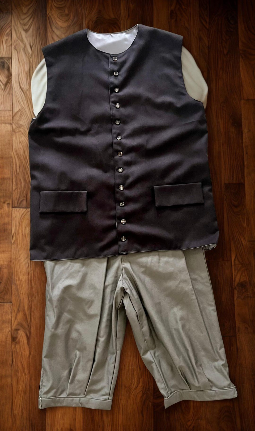 Men’s Colonial Vest & Breeches Costume Set – Handmade Historical ...