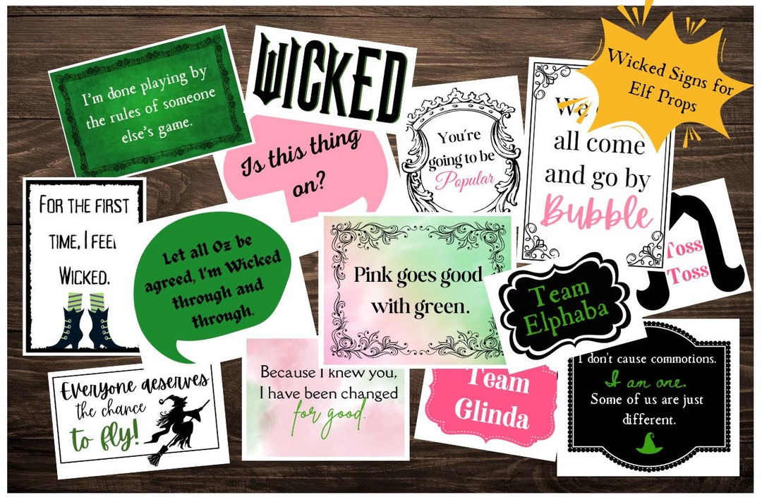 Wicked Signs for Elf Props | Digital Download - Etsy
