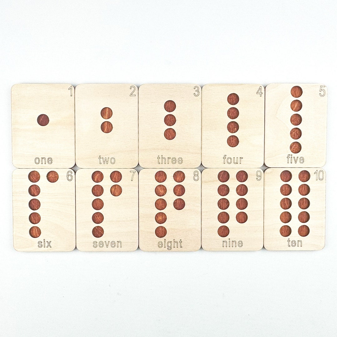 Wooden Number Flashcards, Wooden Number Boards, Homeschool Activity, 1 ...