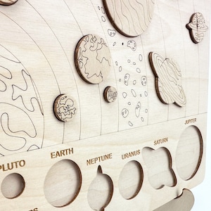 Handcrafted Wooden Solar System Puzzle, Fun & Educational Learning ...