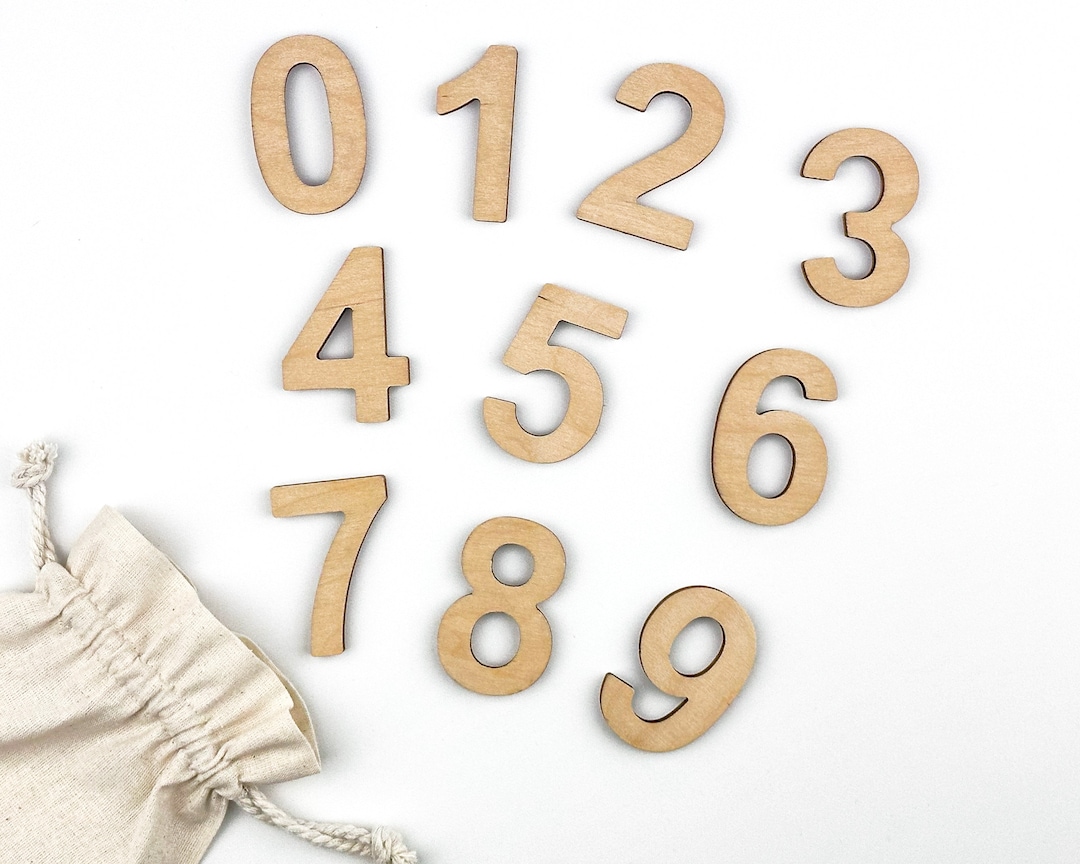 Wooden Number Set Montessori Movable Numbers Homeschool and Preschool ...