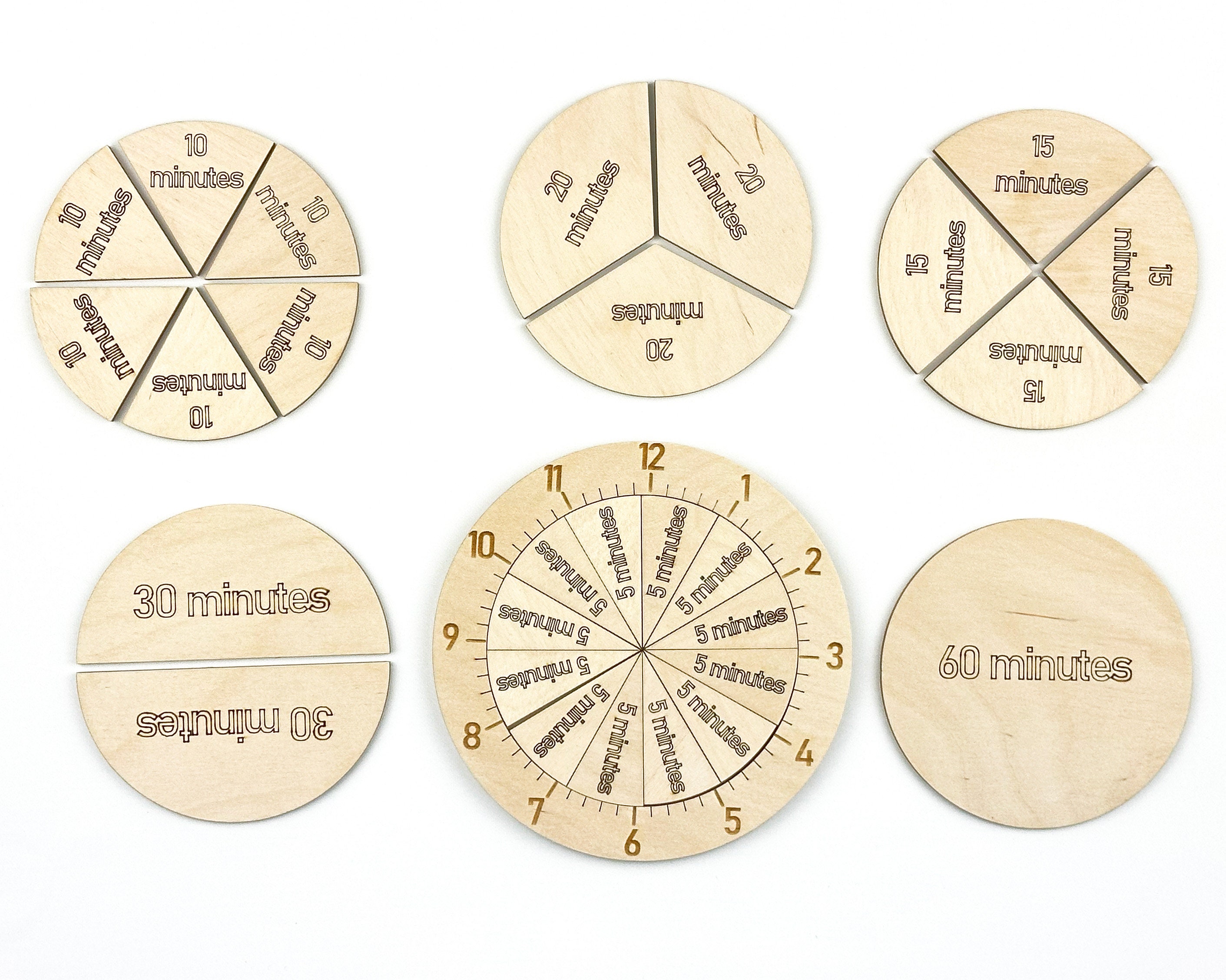 Wooden Time Fraction Learning Kit Time Fraction Learning Set - Etsy