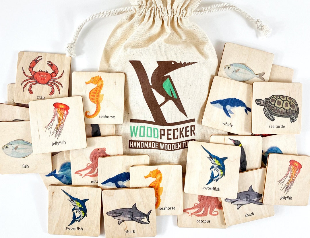 Wooden Montessori Ocean Animals Memory Game Sea Life Animals - Etsy