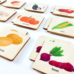 Montessori Wooden Vegetables Memory Game Vegetables Matching - Etsy