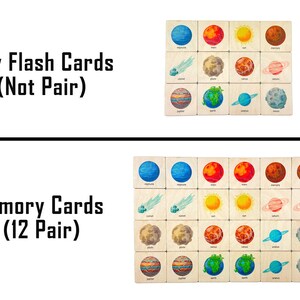 Montessori Wooden Space Memory Game, Solar System Matching Cards ...
