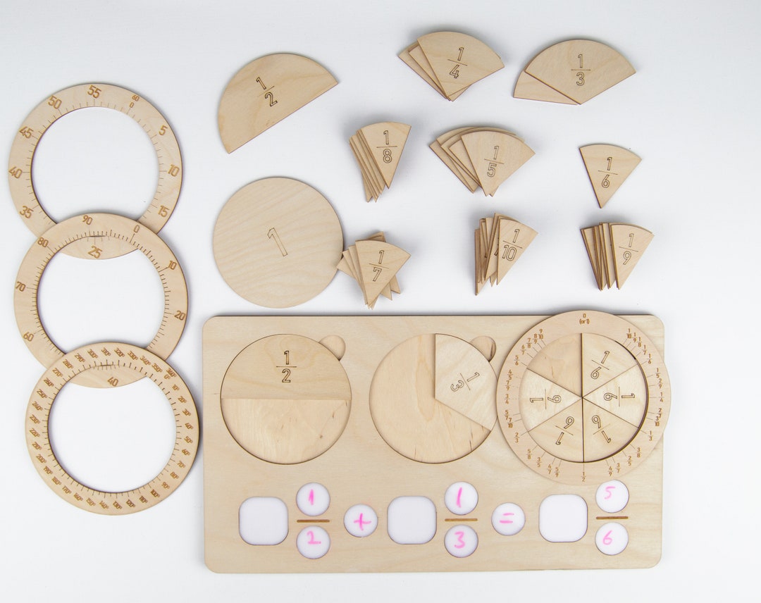 Wooden Fraction Manipulation Board Montessori Math - Etsy