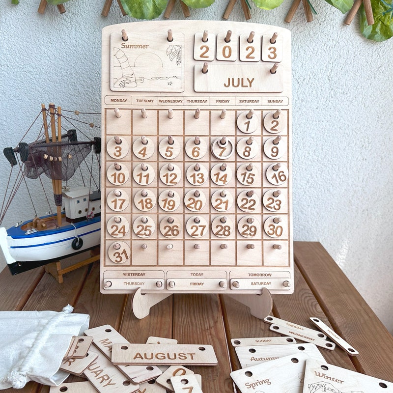 Wooden Perpetual Calendar - Etsy
