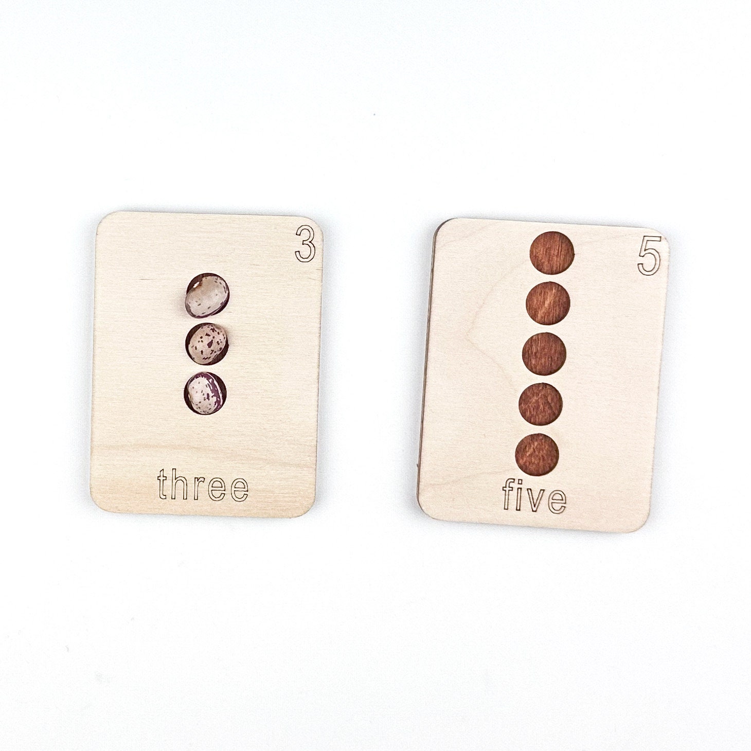 Wooden Number Flashcards Wooden Number Boards Homeschool - Etsy