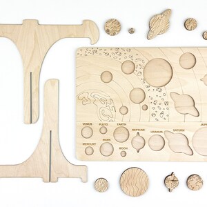 Handcrafted Wooden Solar System Puzzle, Fun & Educational Learning ...