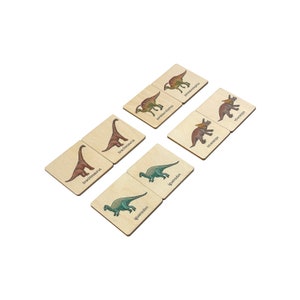 Wooden Dinosaurs Matching Cards | 1 2 3 4 Year Old Montessori Materials ...
