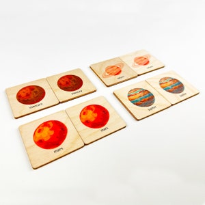 Montessori Wooden Space Memory Game, Solar System Matching Cards ...