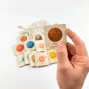 Montessori Wooden Space Memory Game, Solar System Matching Cards ...