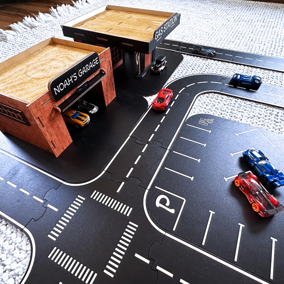 Custom Wooden Toy Car Garage – Toy Car Storage for 1:64 Scale Diecast ...