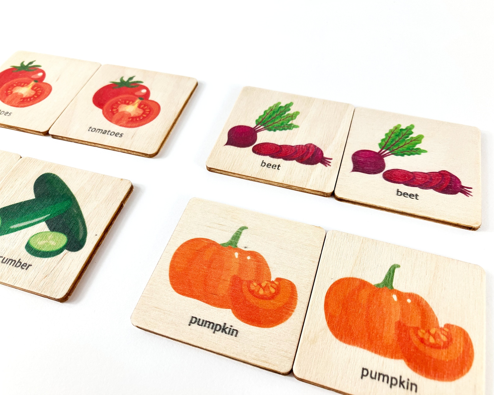 Montessori Wooden Vegetables Memory Game Vegetables Matching - Etsy