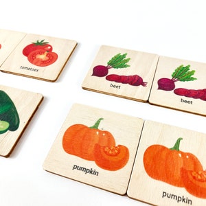 Montessori Wooden Vegetables Memory Game Vegetables Matching - Etsy
