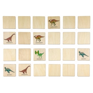 Wooden Dinosaurs Matching Cards | 1 2 3 4 Year Old Montessori Materials ...