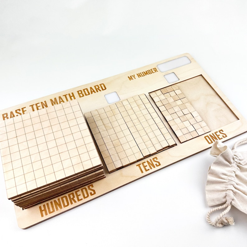 Wooden Base 10 Math Board, Math Manipulatives, Learning Number of ...