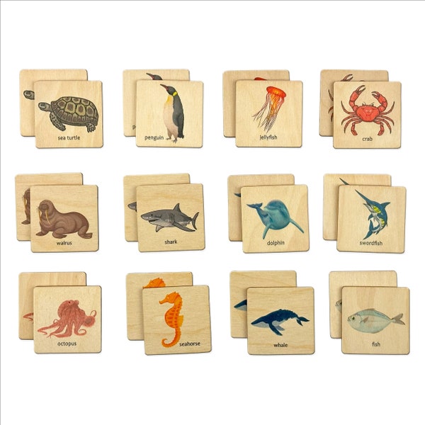 Wooden Animals Ocean Kids - Etsy