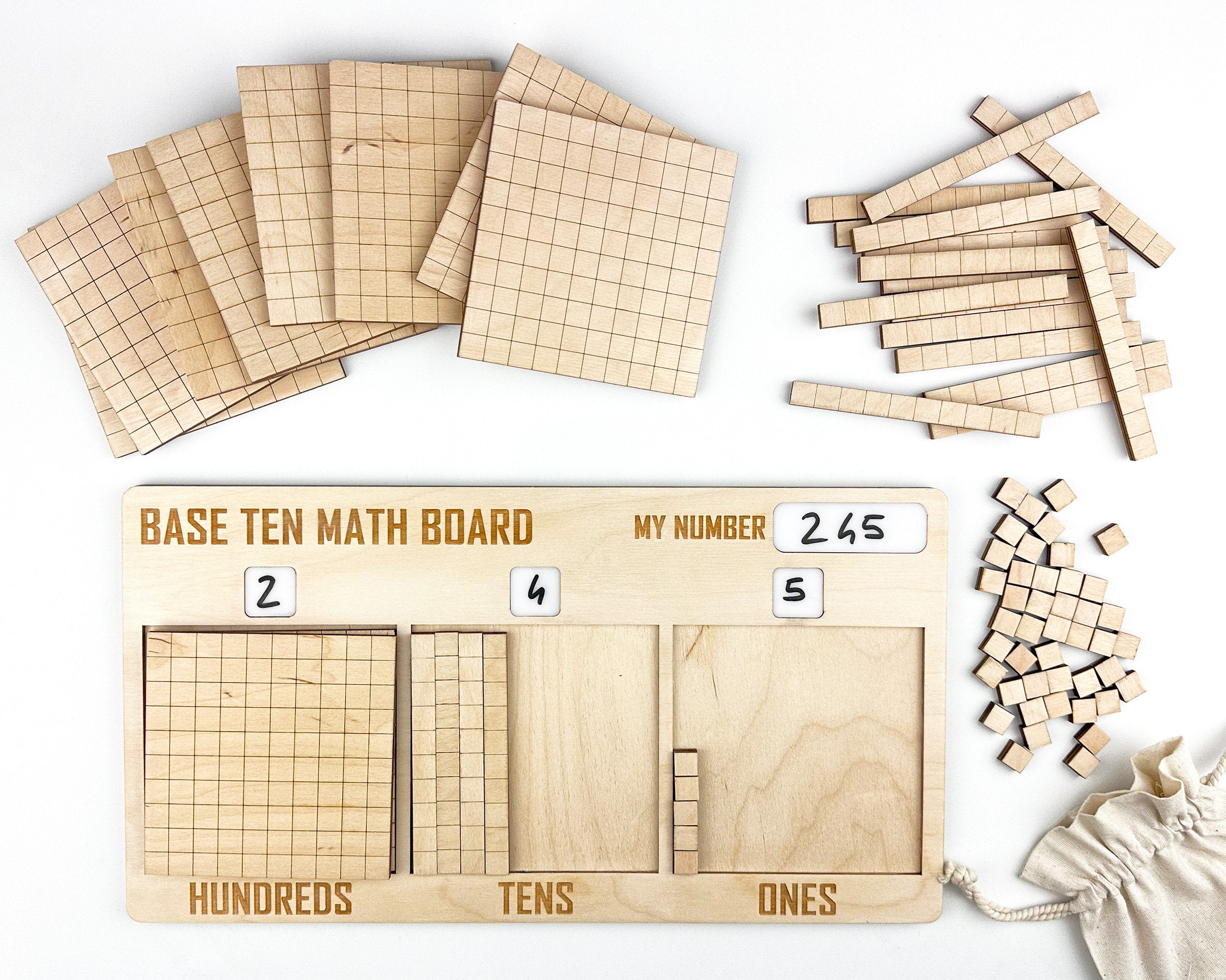 Wooden Base 10 Math Board, Math Manipulatives, Learning Number of ...