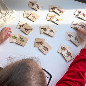 Wooden Dinosaurs Matching Cards | 1 2 3 4 Year Old Montessori Materials ...