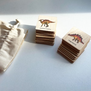 Wooden Dinosaurs Matching Cards | 1 2 3 4 Year Old Montessori Materials ...