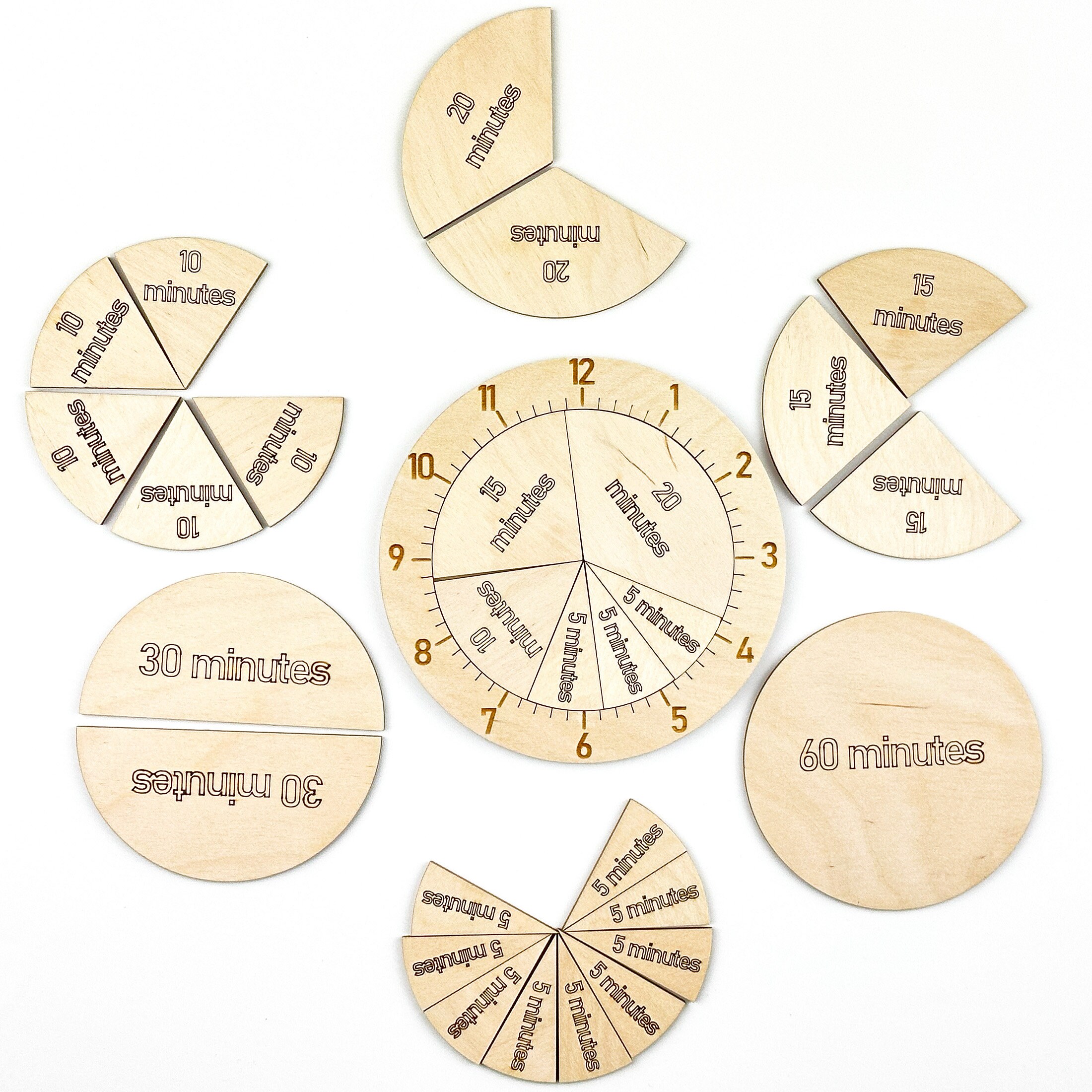 Wooden Time Fraction Learning Kit Time Fraction Learning Set - Etsy