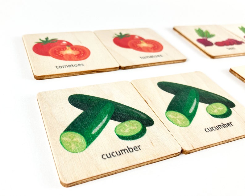Montessori Wooden Vegetables Memory Game Vegetables Matching - Etsy