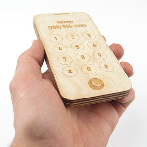 Customizable Handcrafted Wooden Toy Phone - Safe for Children - Ideal ...