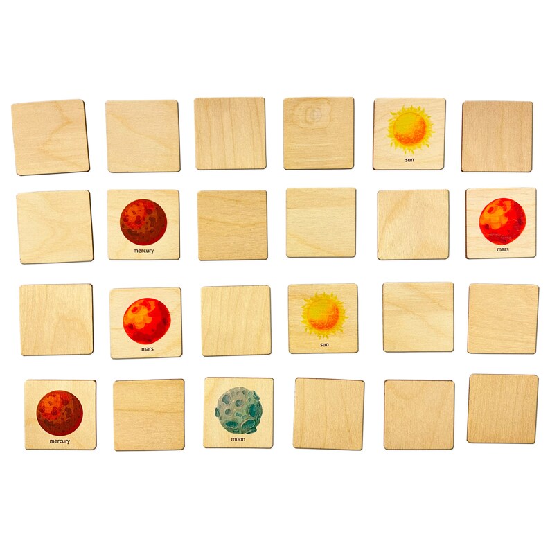 Montessori Wooden Space Solar System Memory Game | Homeschool ...